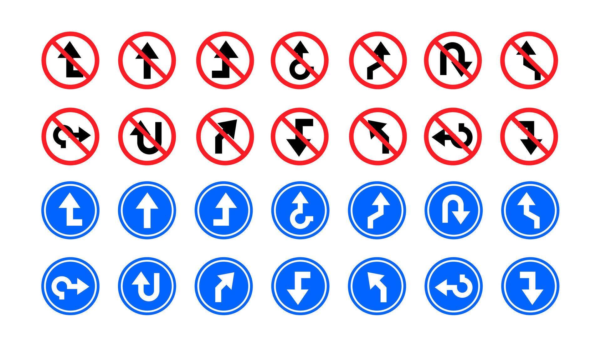 Road arrow sign. Navigation arrows symbol. Direction pointers, way sign. Driving marks ...