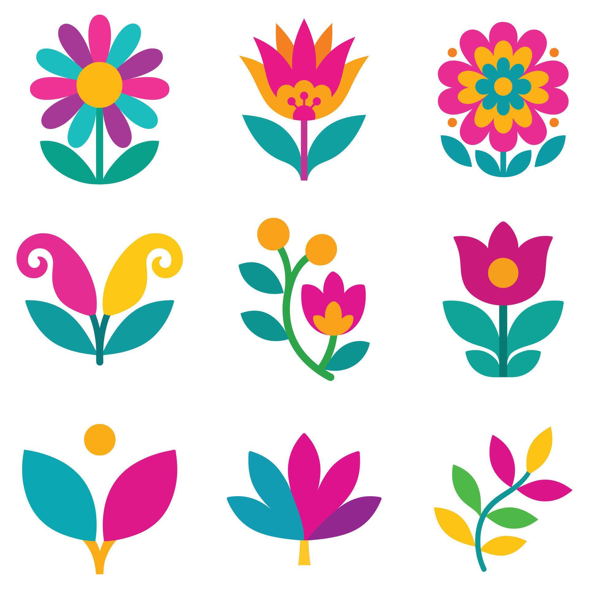 Mexican Otomi flower illustration, Vibrant Fiesta Flower Art, Colorful ...