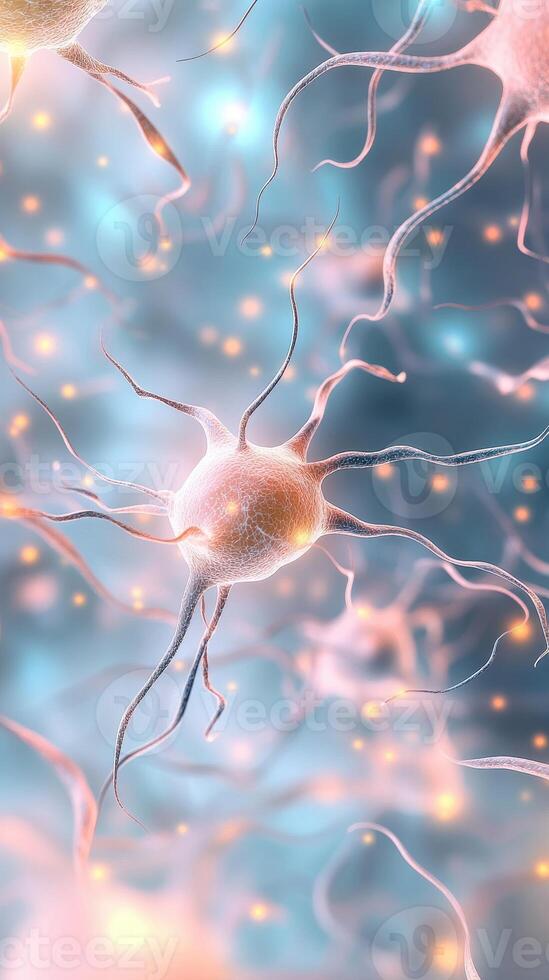 Artificial Neural Network Abstract Depiction Of Interconnected Nodes Soft Light Glows On A