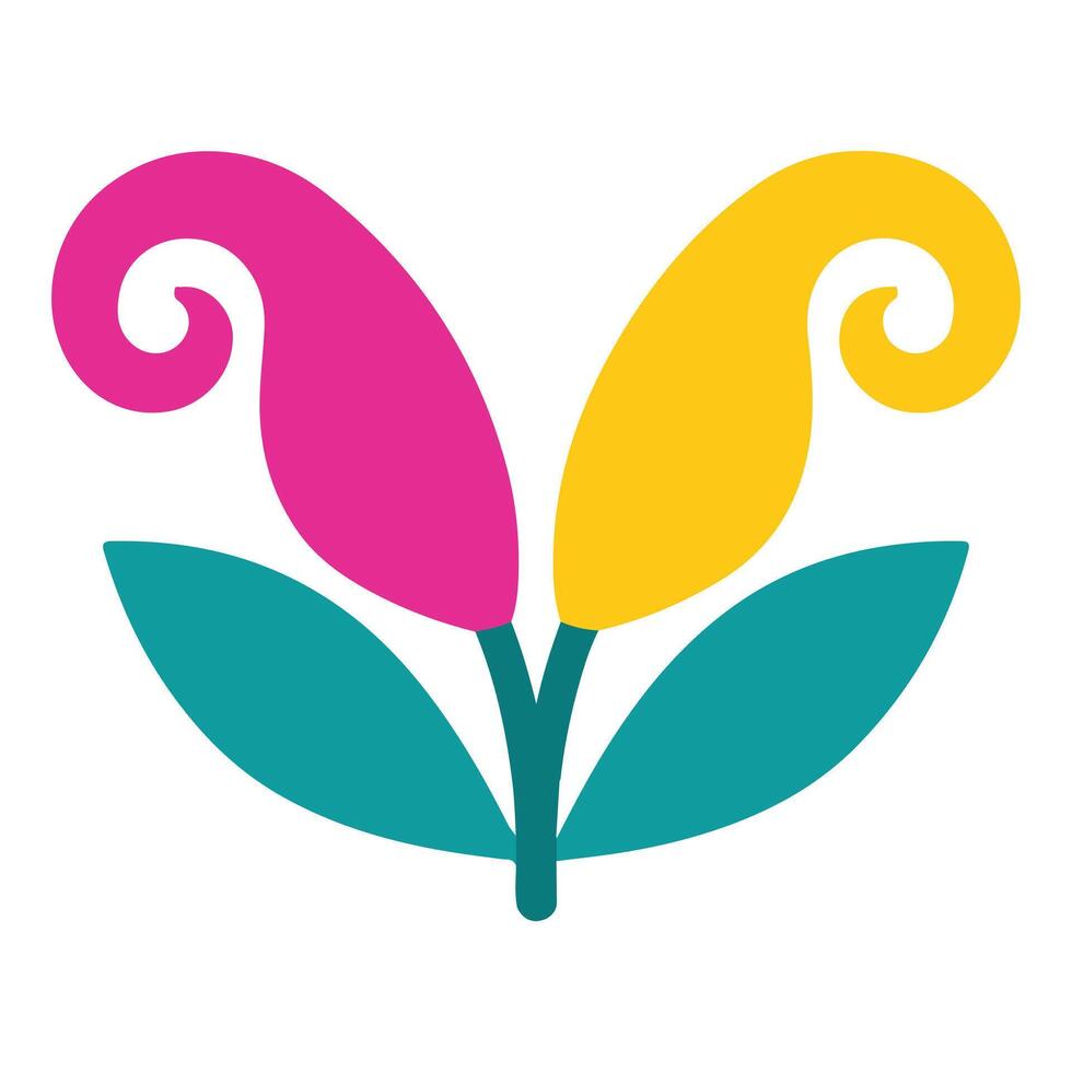 Fiesta Flower Clipart Mexican Otomi Floral Design with Bright Leaves ...