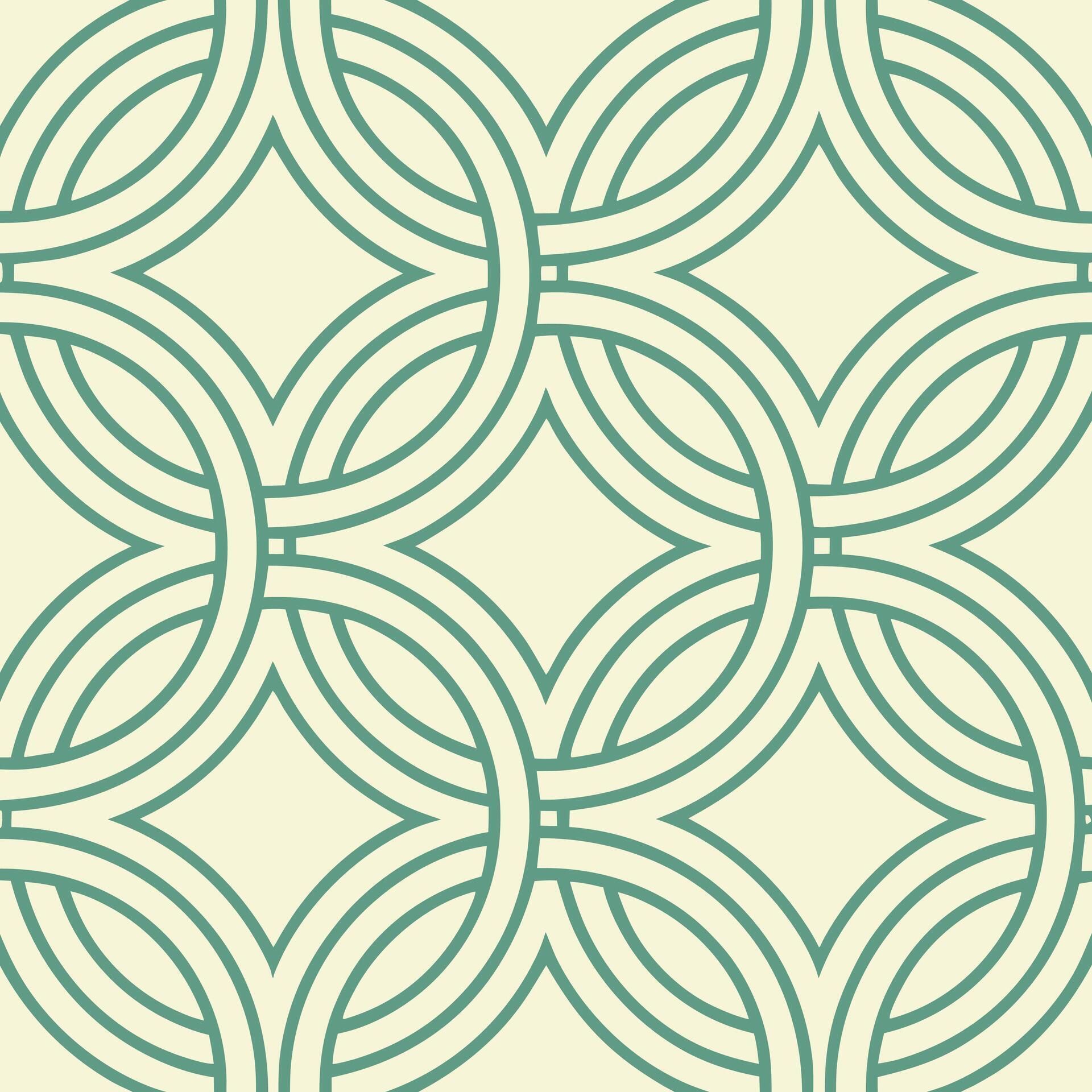 Seamless interlocking circles pattern teal and beige geometric design 65619041 Vector Art at ...