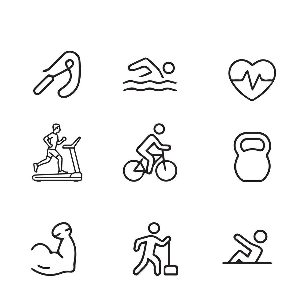 Fitness Exercise Icons 65619422 Vector Art at Vecteezy