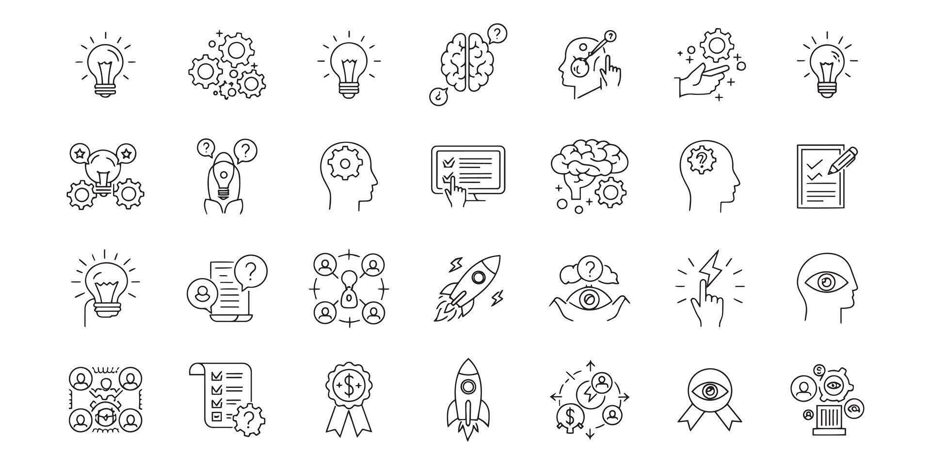 Illustrations Depicting Creativity Problem Solving and Business ...