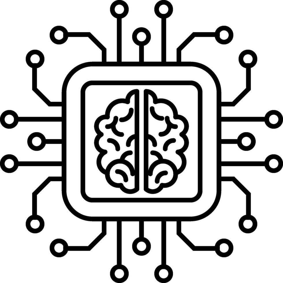 Artificial intelligence brain chip icon. Use in tech, ai, and machine learning themes. 65649763 ...