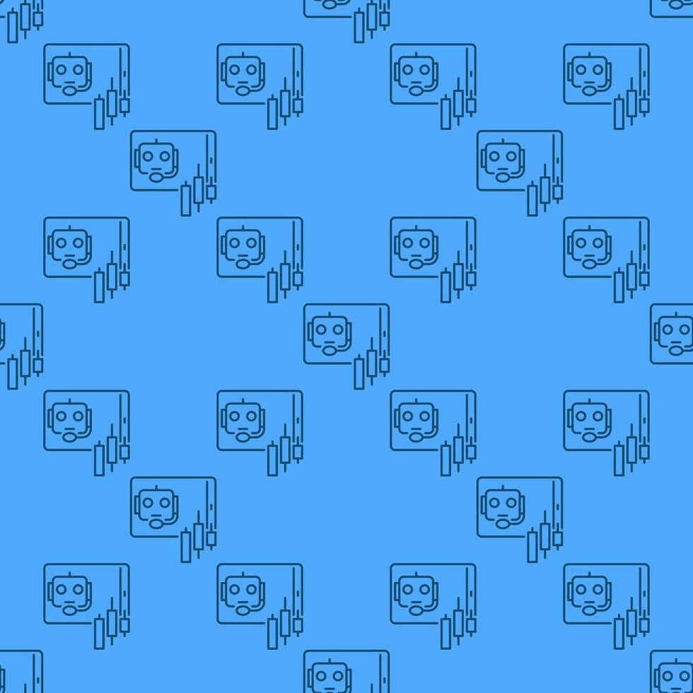 Algorithmic Trading Speech Bubble AI Bot linear seamless pattern ...