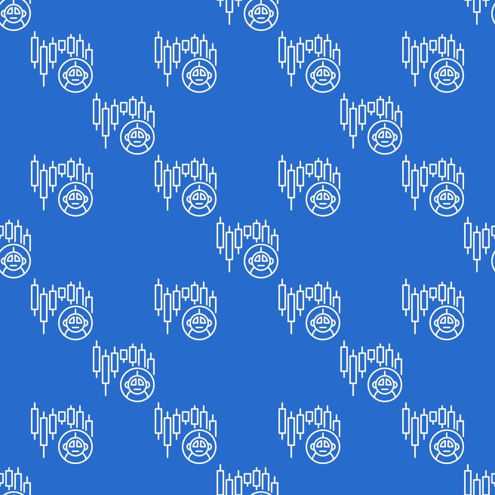 Cryptocurrency Candlestick Chart And Trading Bot Linear Seamless Pattern 65650829 Vector Art At