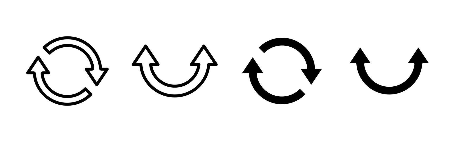 Refresh arrows icon. Circular rotation illustration. Looping arrow symbol for reload and update ...