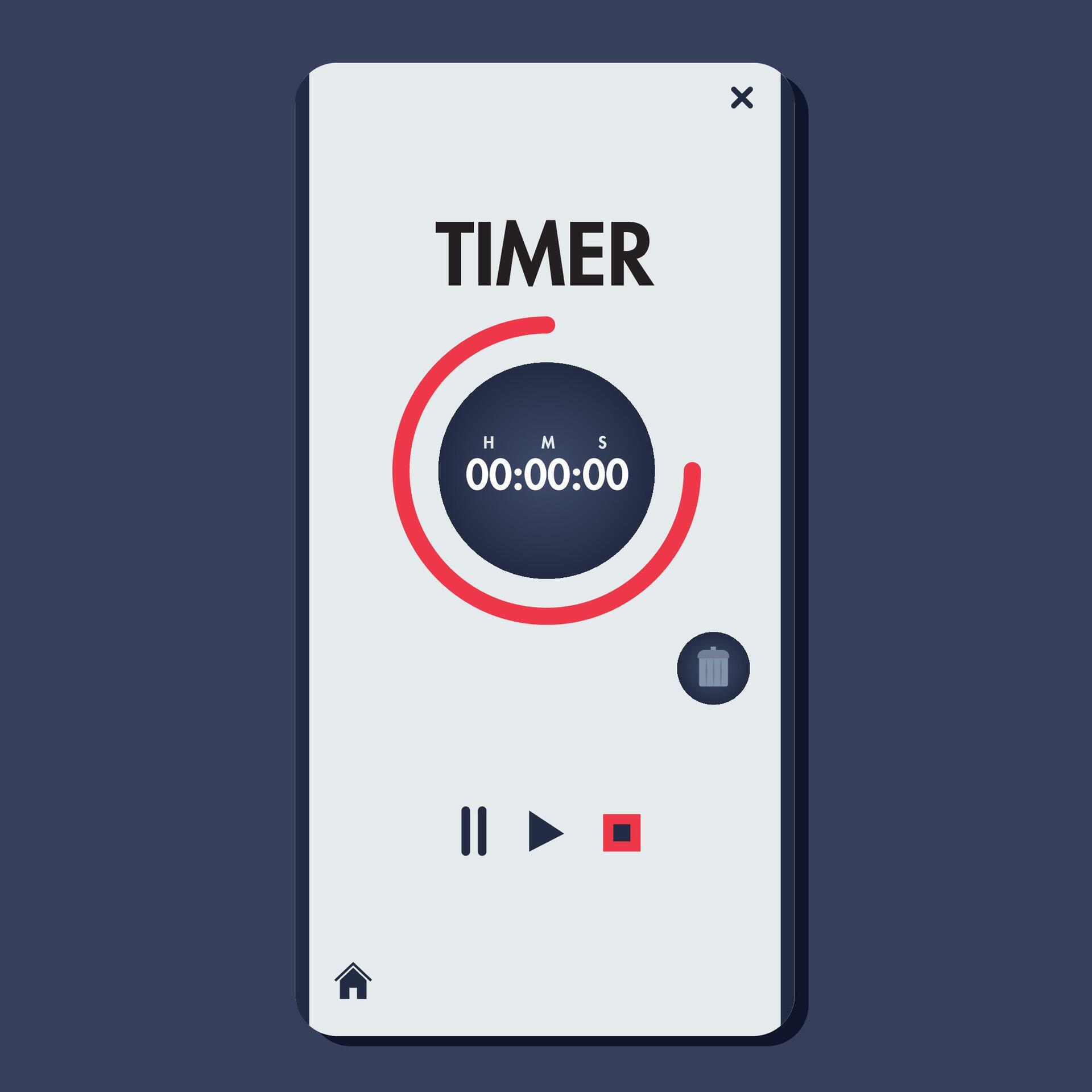 Dark theme timer UI. 65665713 Vector Art at Vecteezy