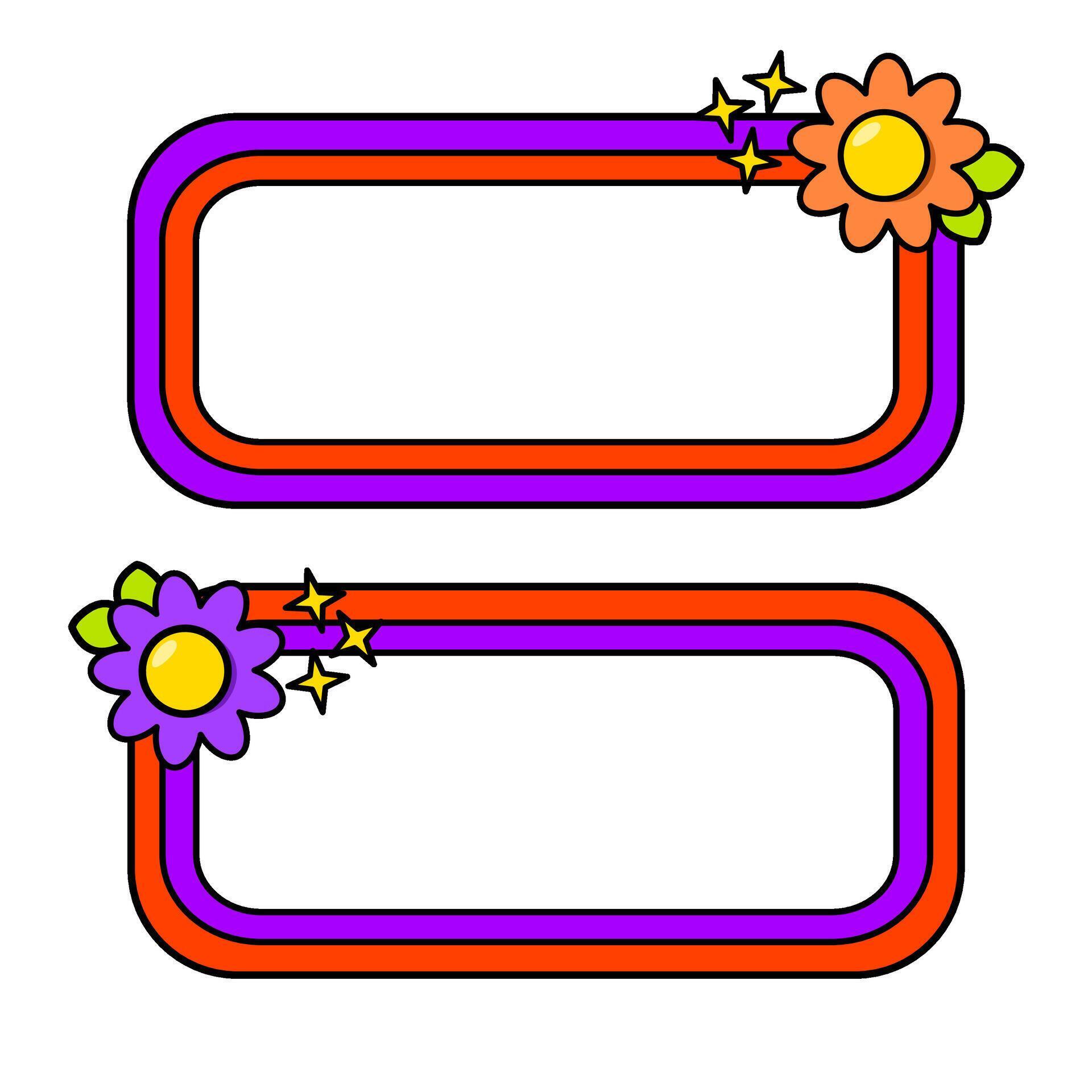 Cute name tag with retro flowers for label planner sticker. Rounded ...