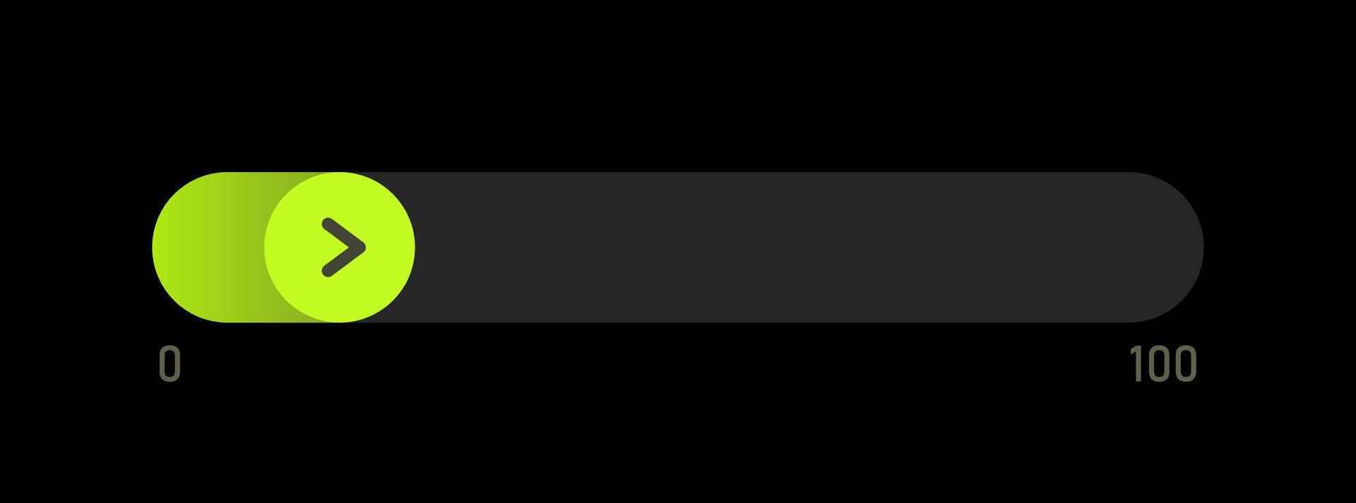Gradient Progress Slider UI. Minimal Slider with Arrow Button. Modern Percentage Bar Interface ...