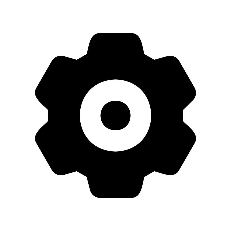 Solid gear cog icon representing settings configuration or technical process 65685016 Vector Art ...