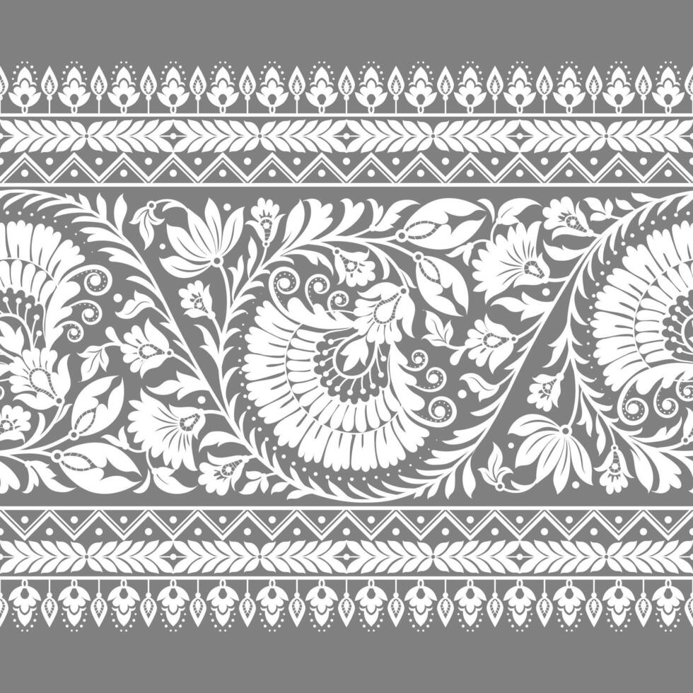 Abstract floral lace ribbon seamless pattern with elements flowers ...