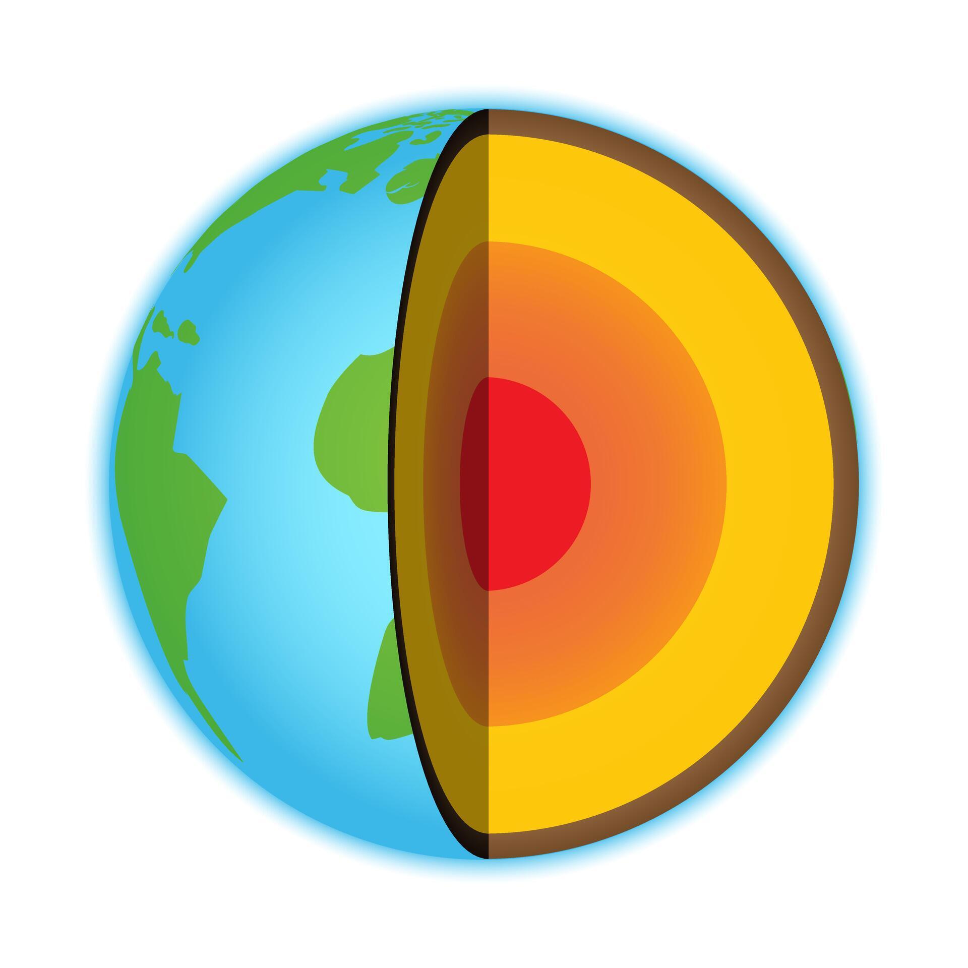 Layers of the Earth - Inner Core, Outer Core, Mantle, Crust Isolated Illustration 65716664 ...