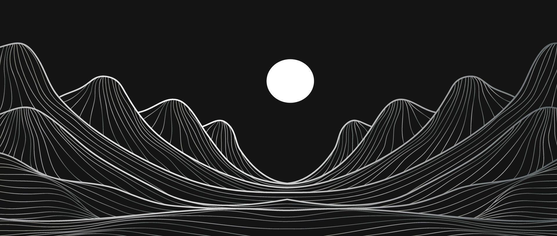 Mountain line arts illustration. Hand drawn style. Abstract mountain contemporary aesthetic ...