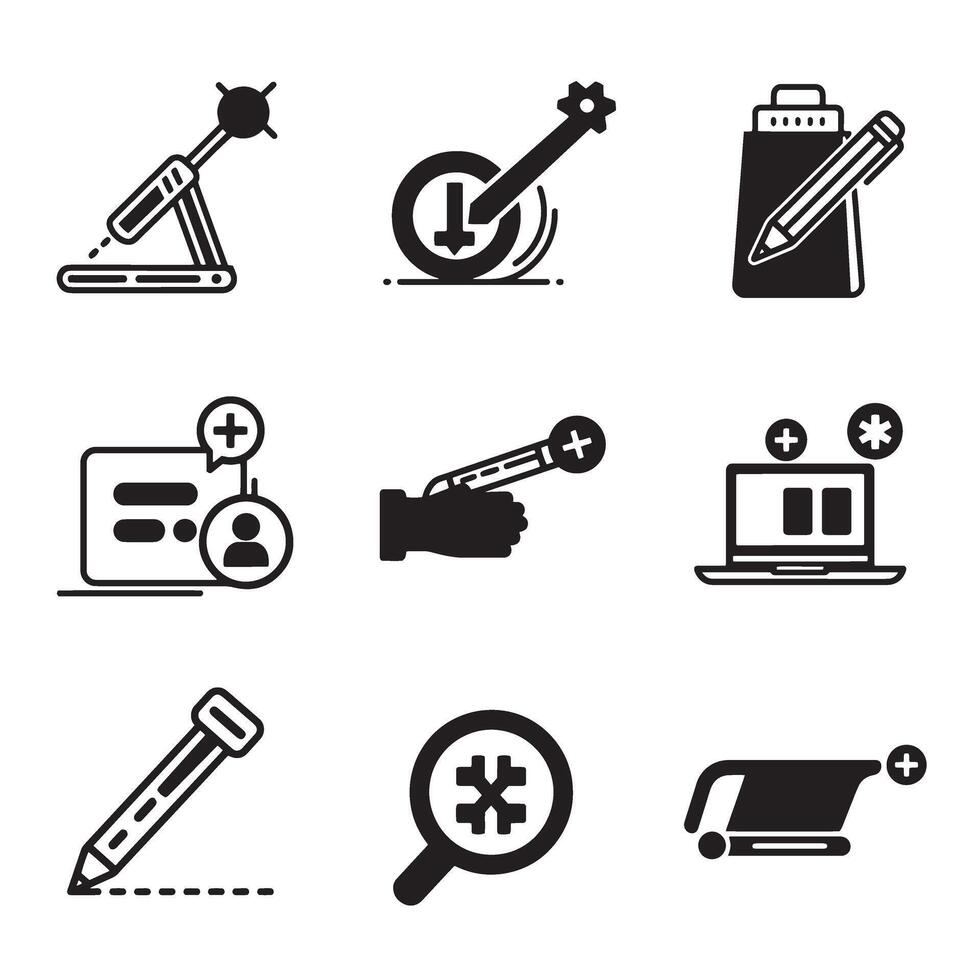 Minimal variation icons collection silhouette bundle perfect for UI ...