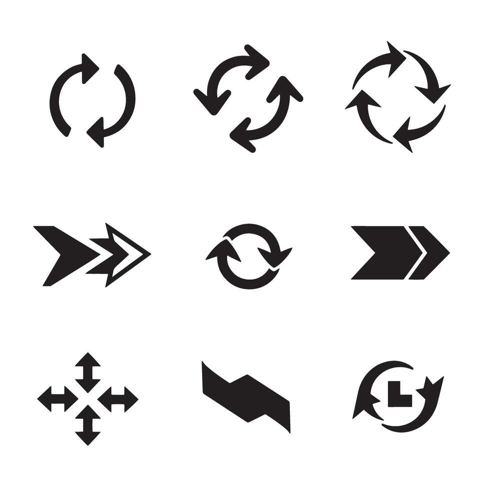 Variation icons collection silhouette bundle for digital product layout ...