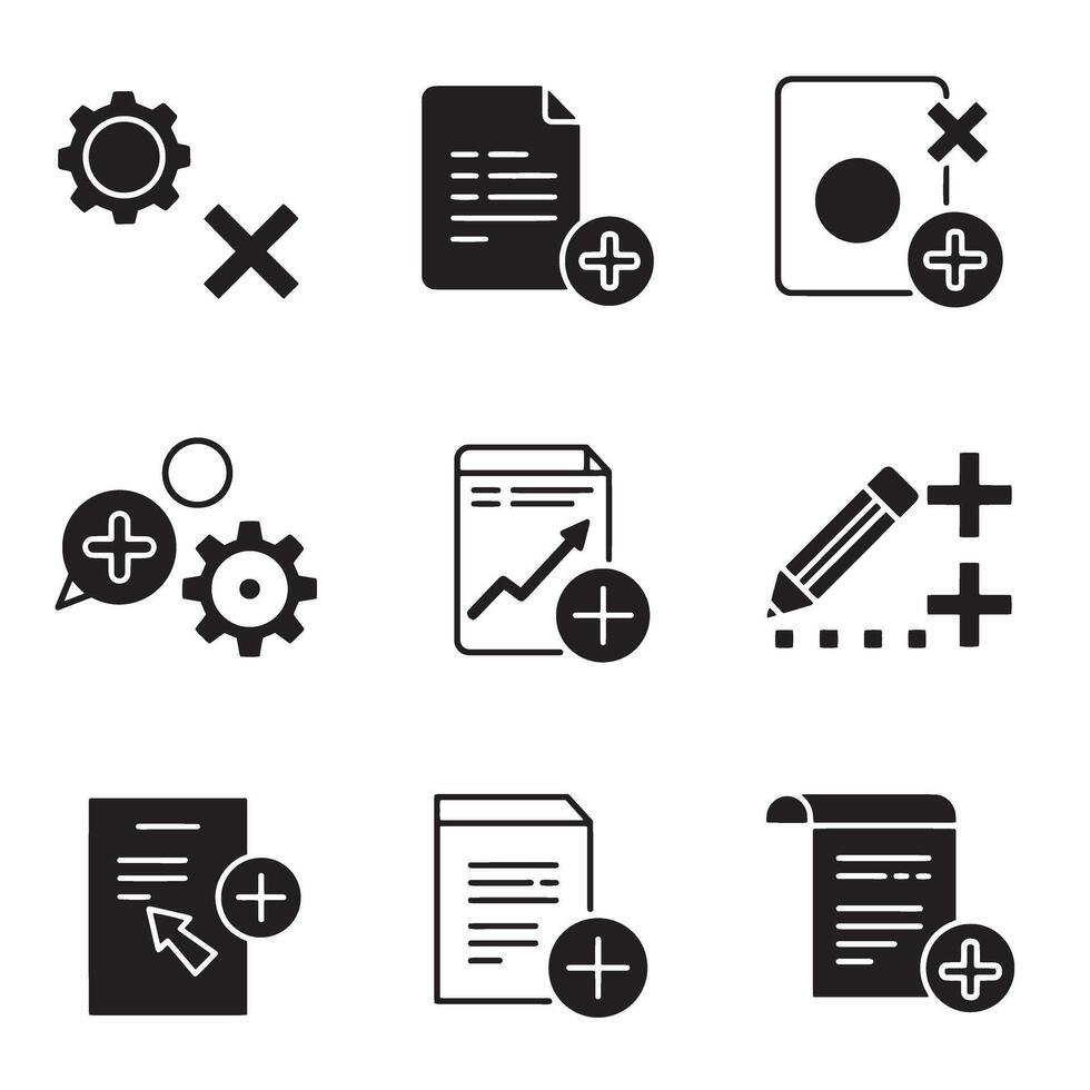 Stylish variation icons collection silhouette bundle for user interface ...