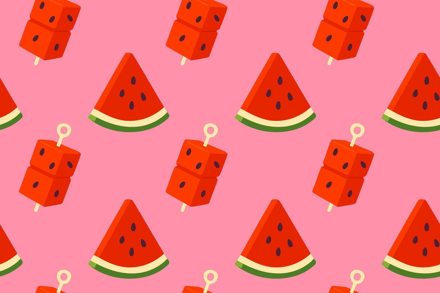 juguetón sin costura modelo de triangular sandía rebanadas y en forma de cubo Paletas de hielo ...