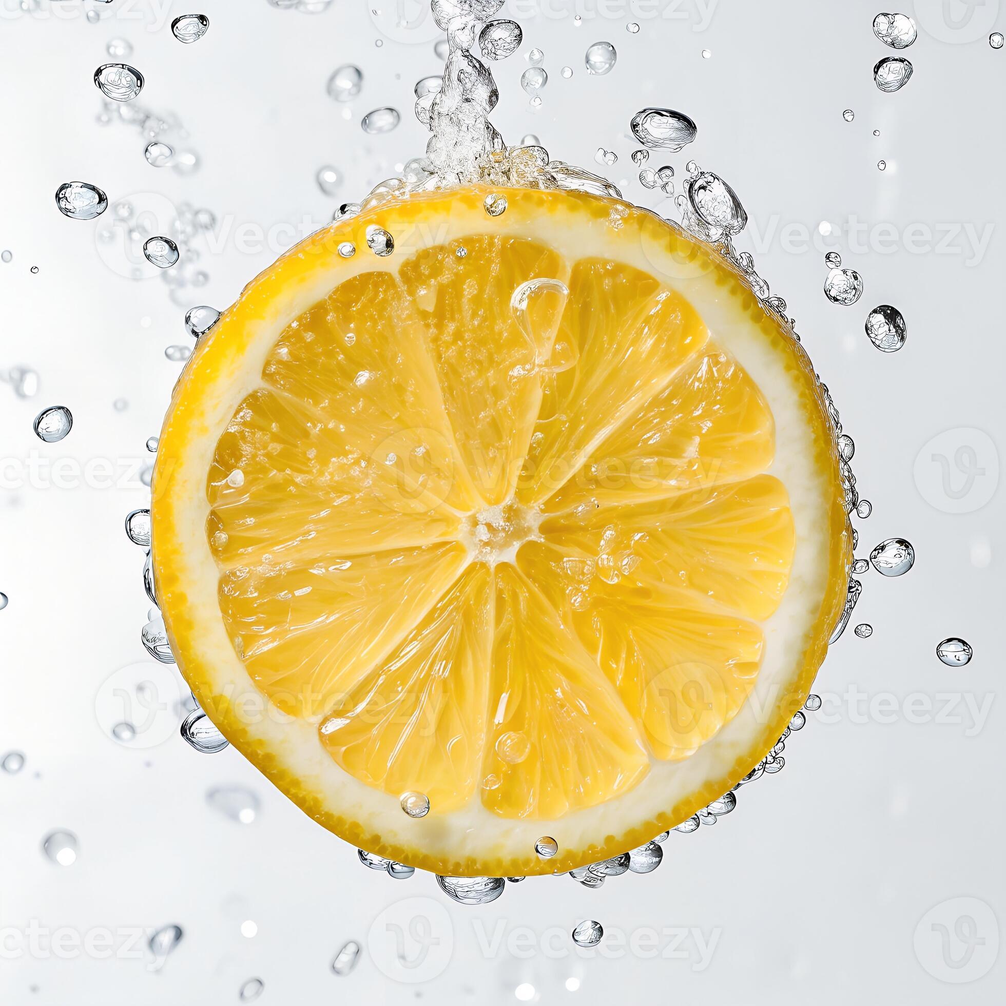 Refreshing Slice of Lemon Dropping into Clear Water 65734000 Stock Photo at Vecteezy