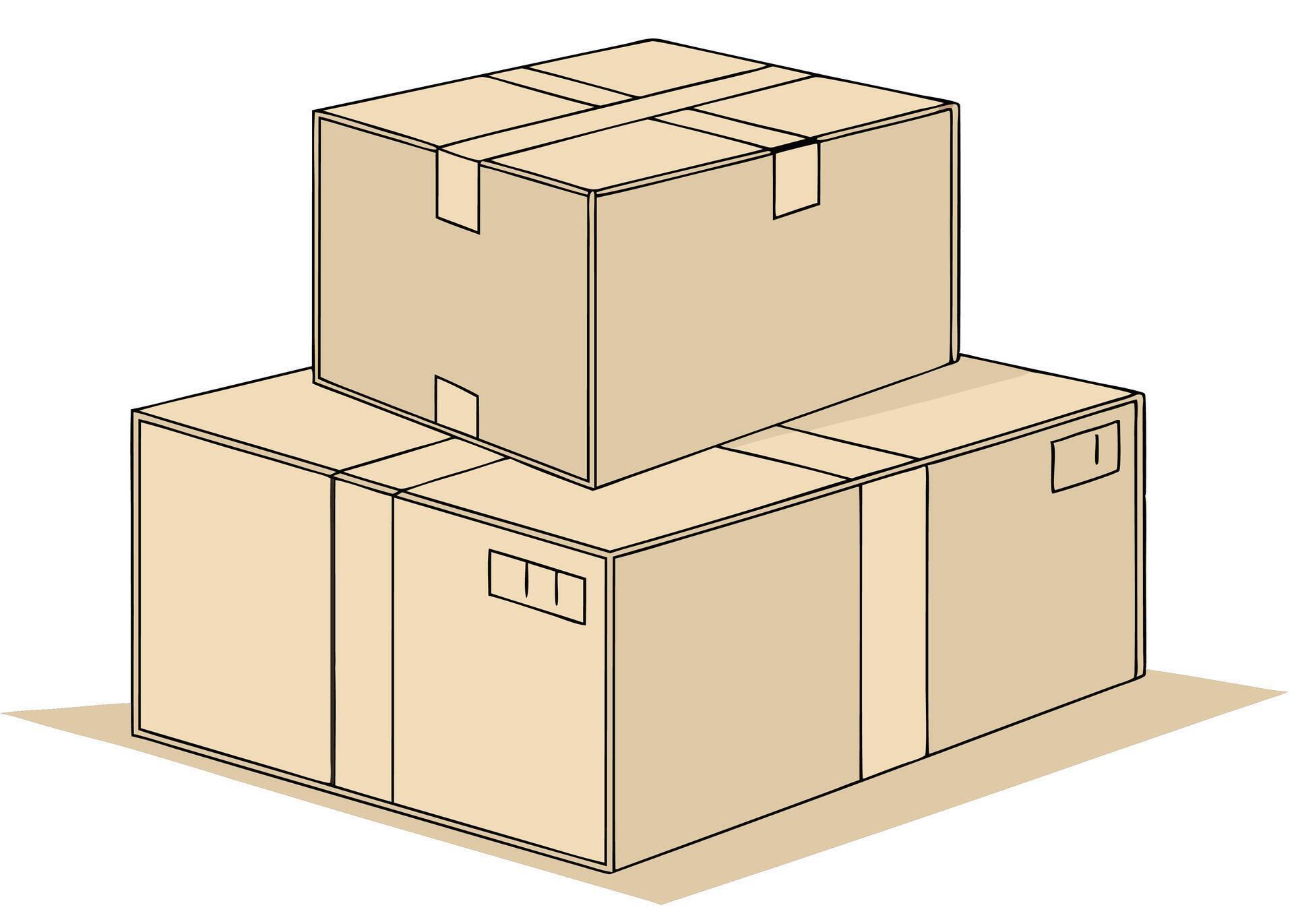 Stack Of Sealed Cardboard Boxes Illustration For Moving And Storage