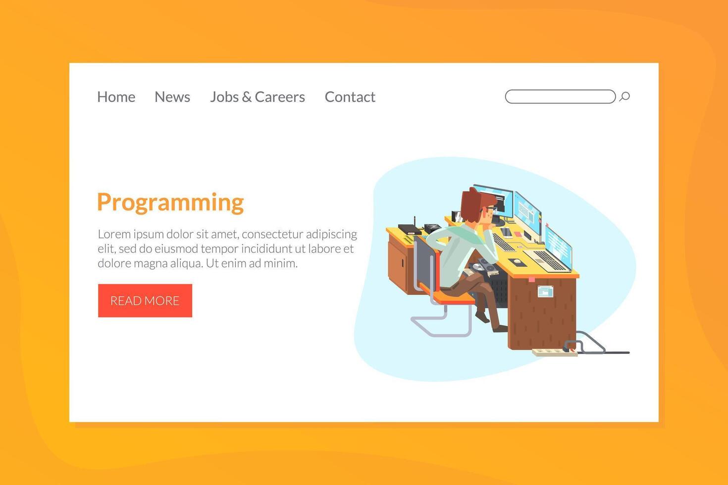 Programming Landing Page Template, Online Web Page, Mobile App ...