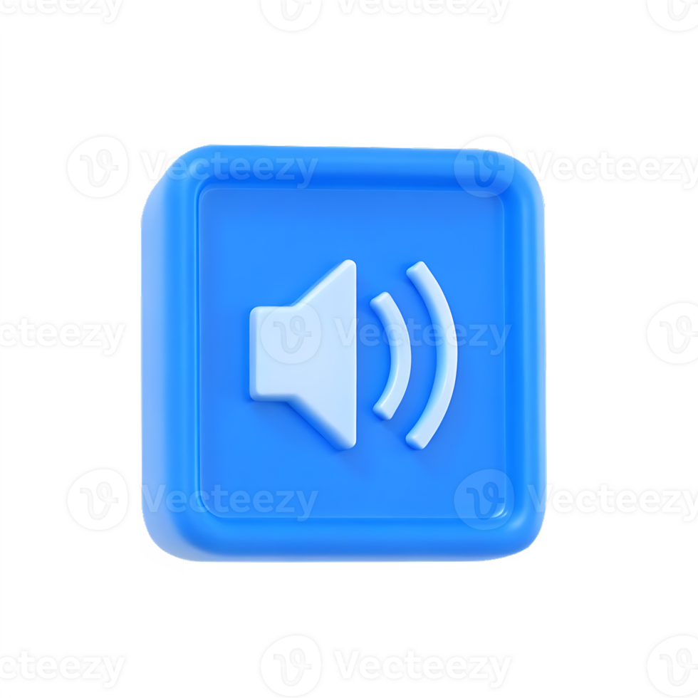 3D blue volume button icon 65816620 PNG
