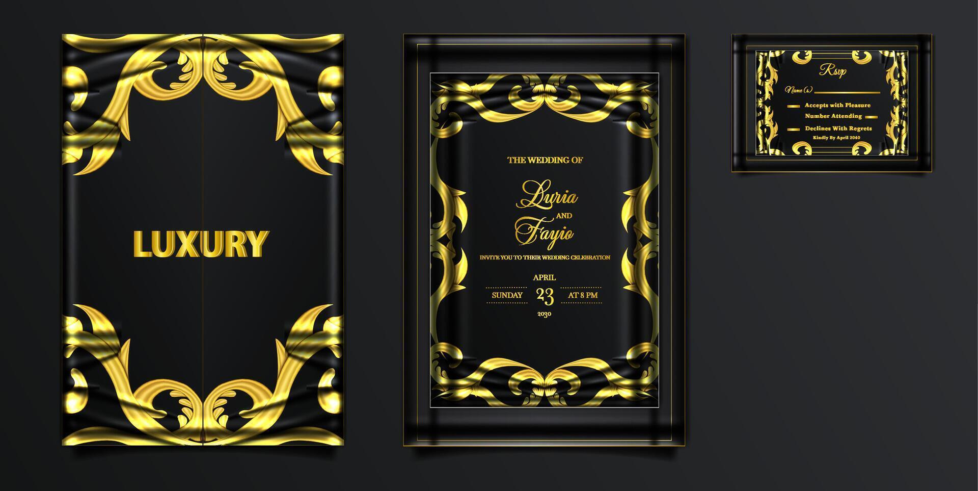 wedding invitation luxury cards set 65839115 Vector Art at Vecteezy