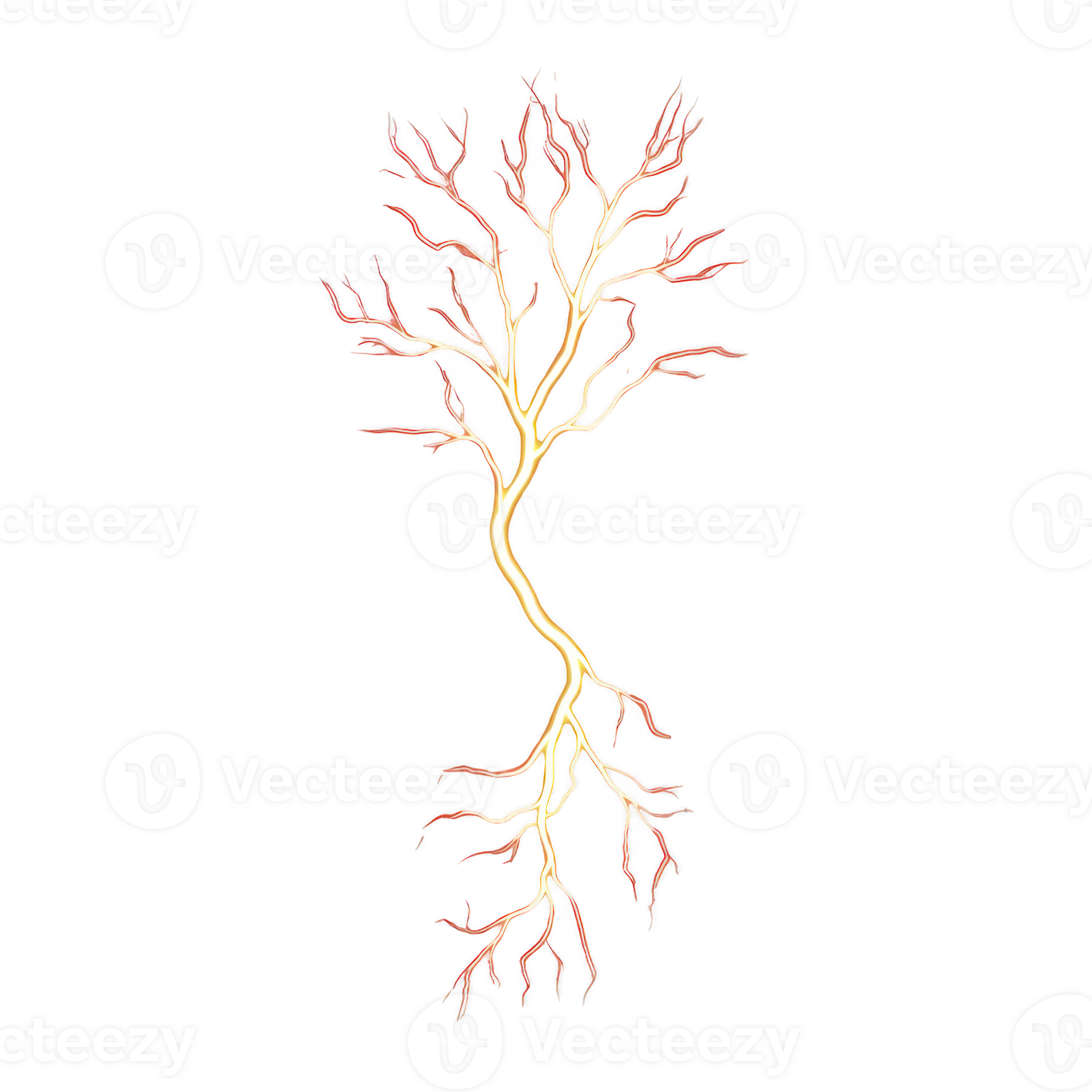 vibrant, glowing tree like structure with branching patterns resembling ...