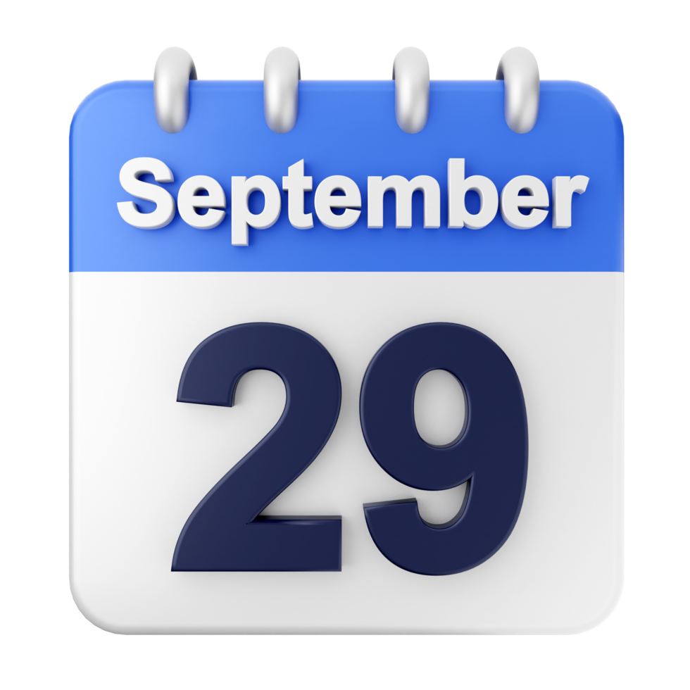 September 29th calendar icon 65856179 PNG