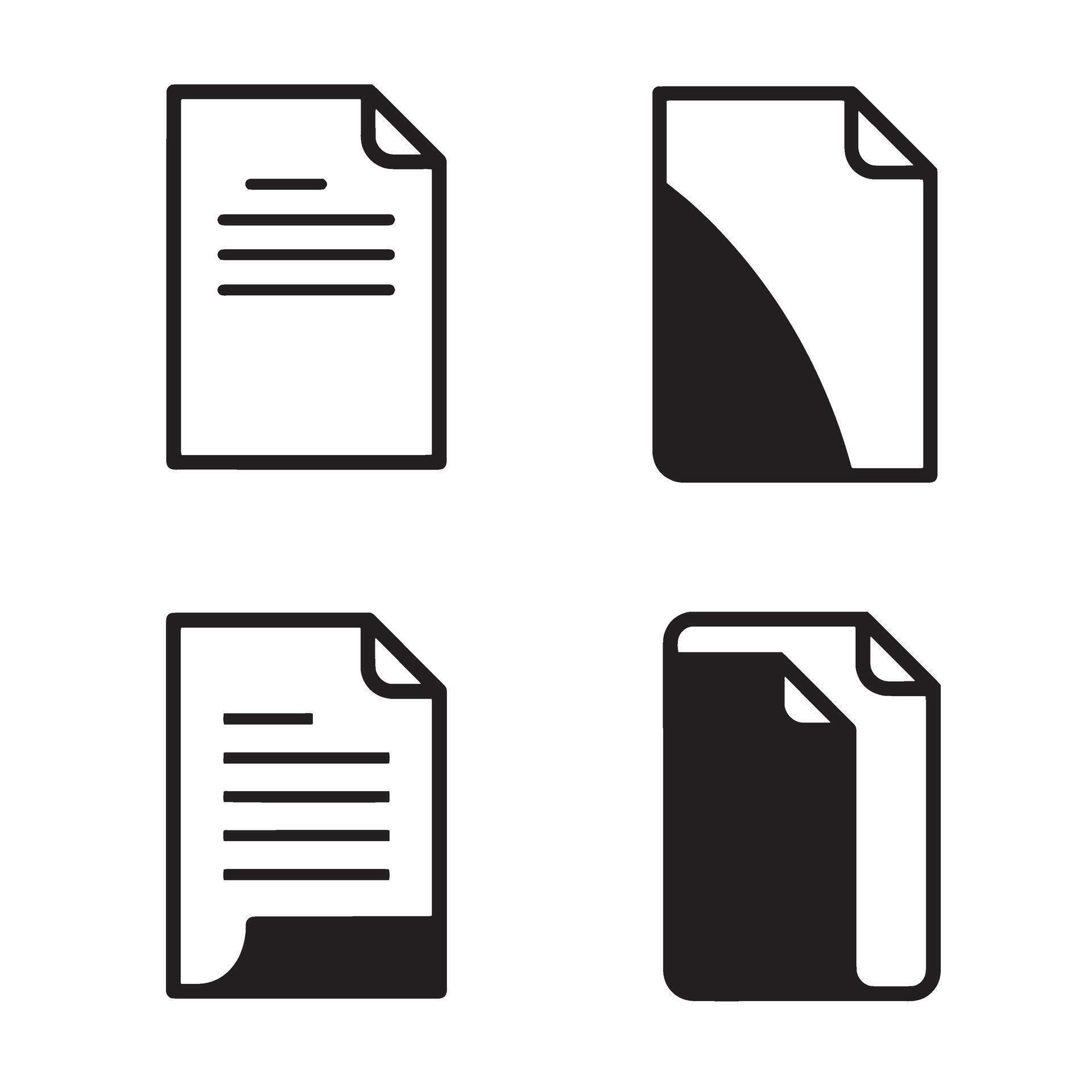 File document icons in modern minimalist style depicting paper ...
