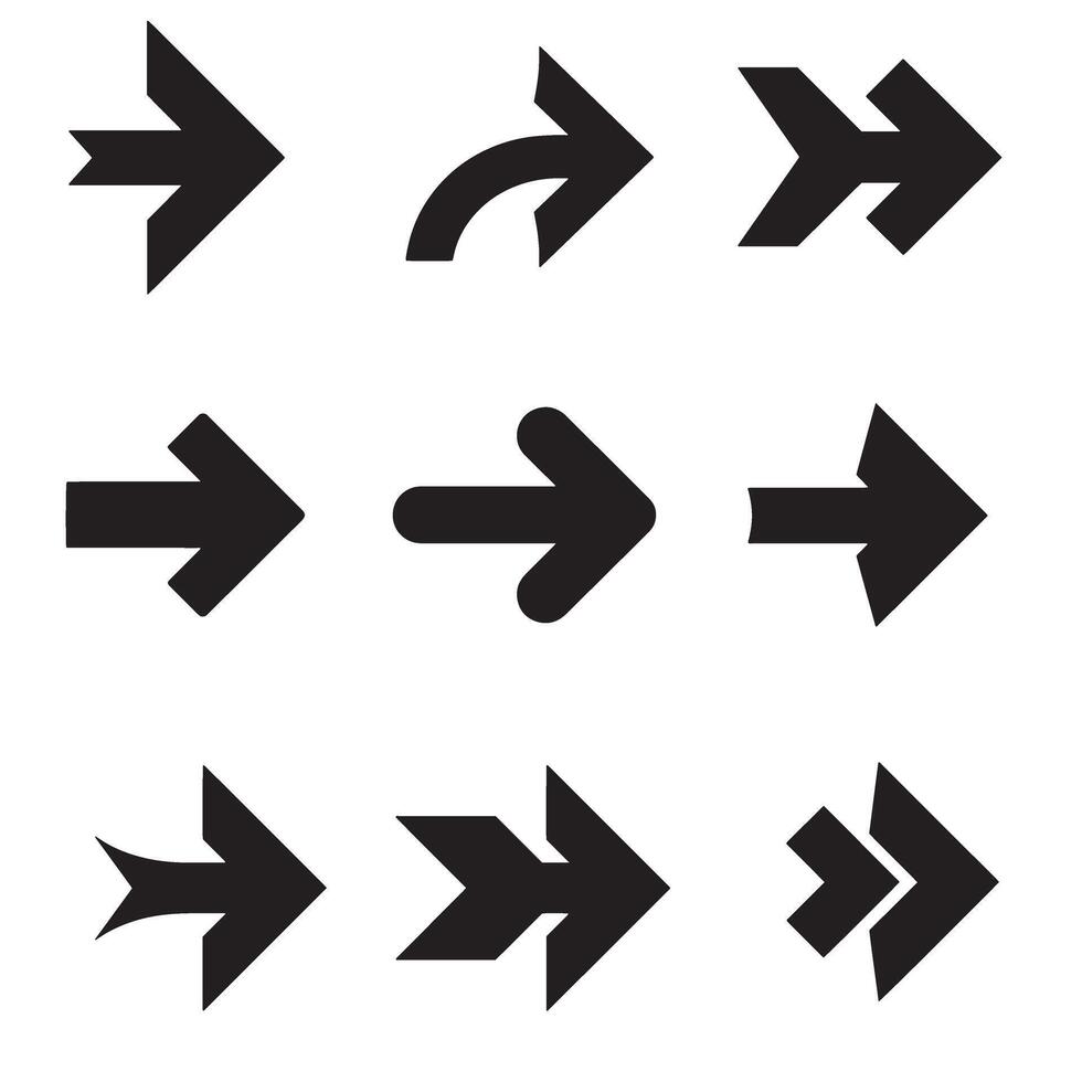 Collection Of Simple Black Arrow Icons For Directional Navigation And Design Elements 65891551