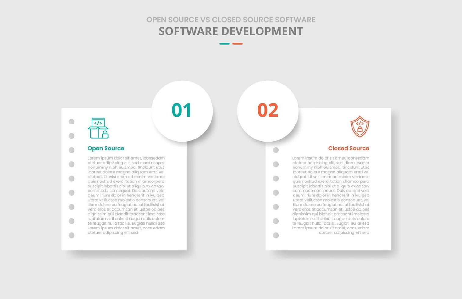 open source vs closed source software comparison for infographic with ...