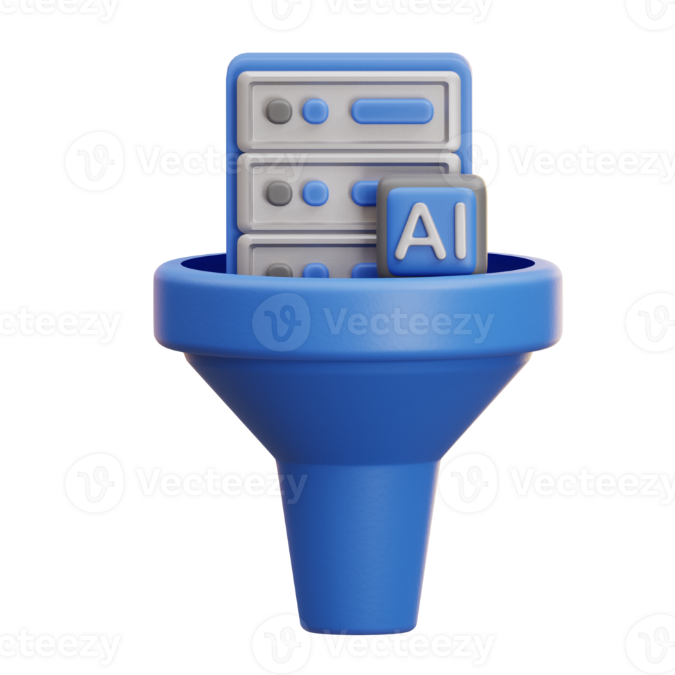 3d Ai Data Filter Funnel 65943970 Png
