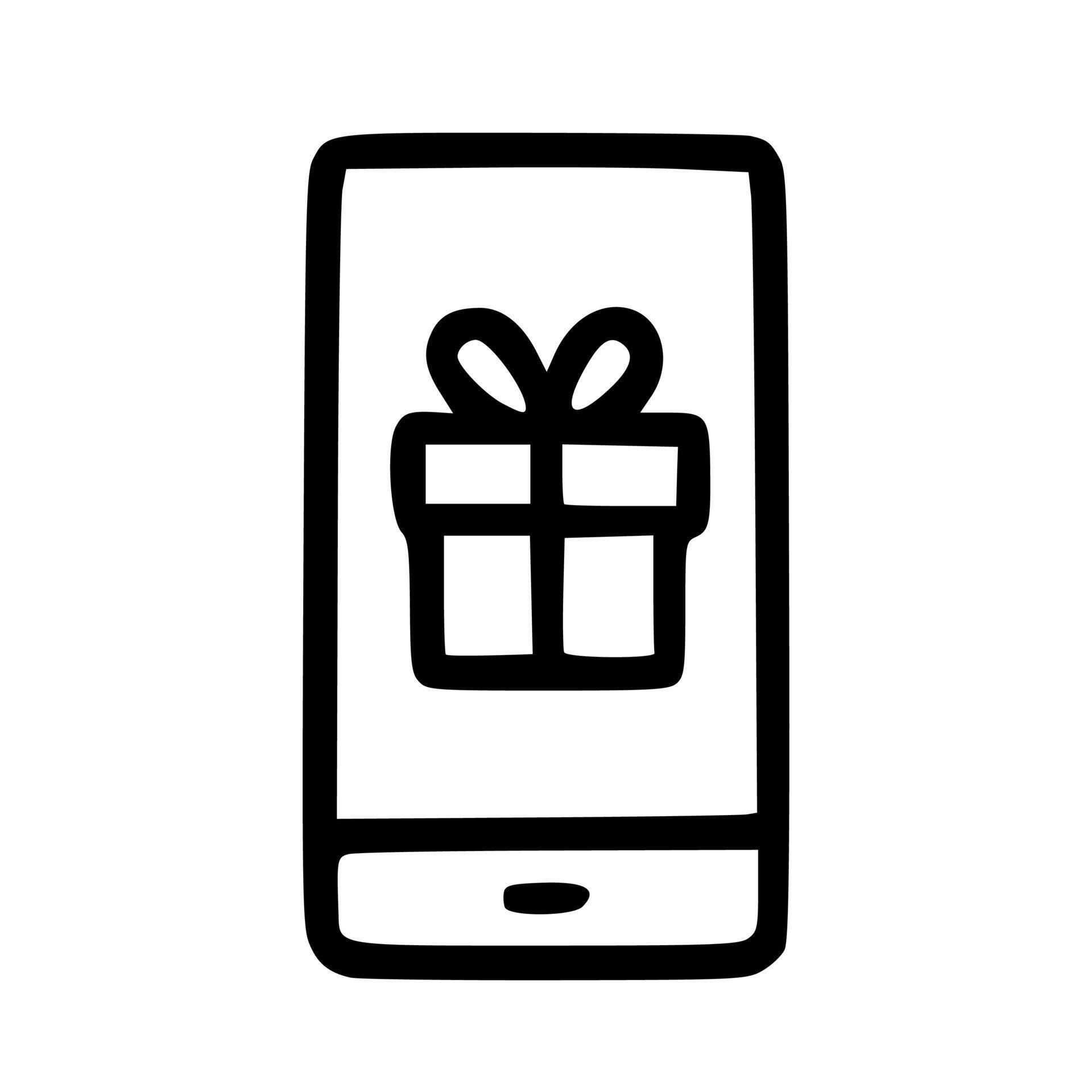 Outline Handdrawn Smartphone with Gift Box App Icon 65965939 Vector Art at Vecteezy