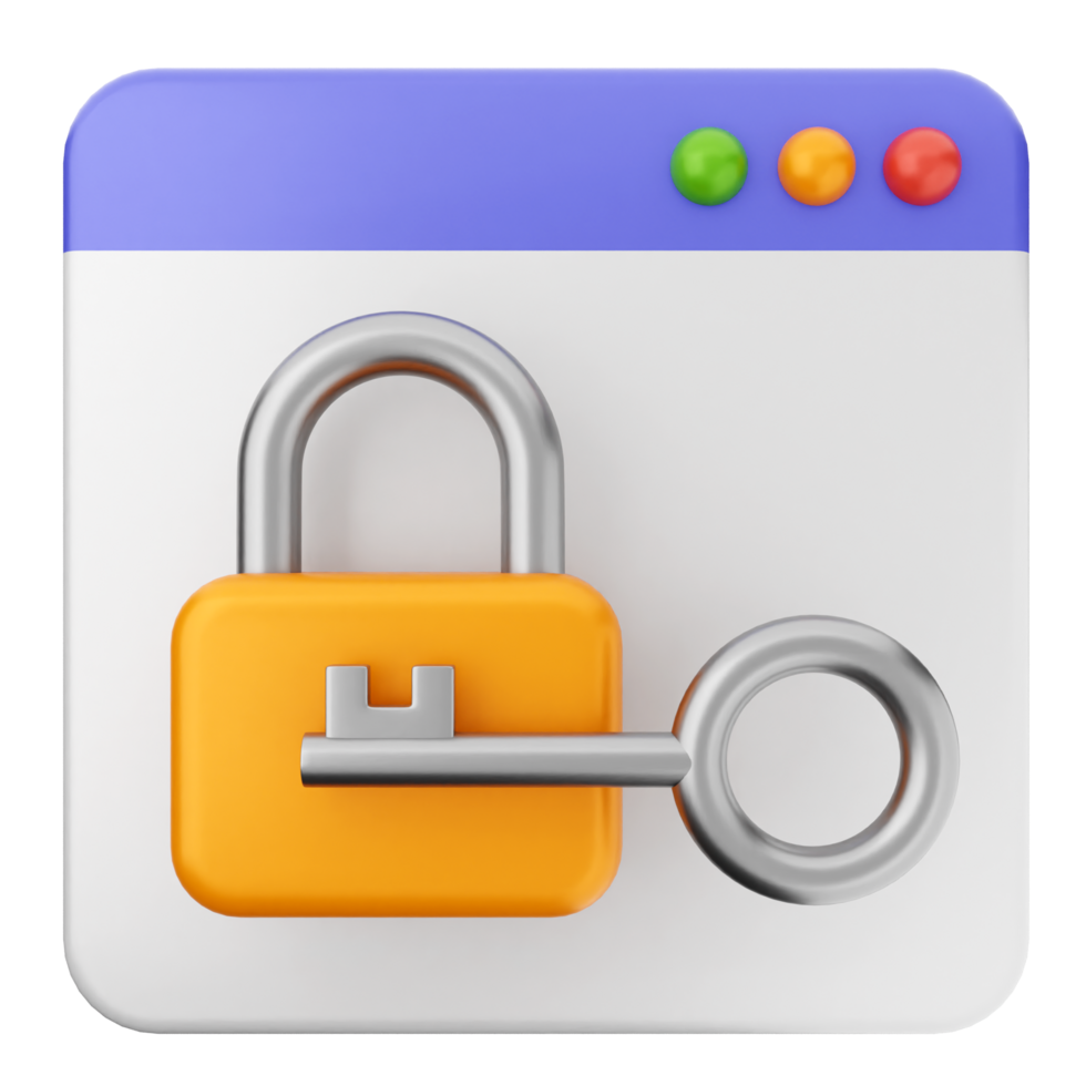 A lock and key icon on a computer 65977592 PNG