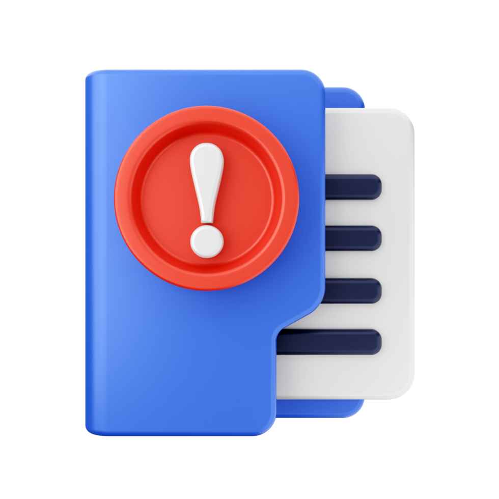 A folder with a red exclamation mark on it 65977862 PNG