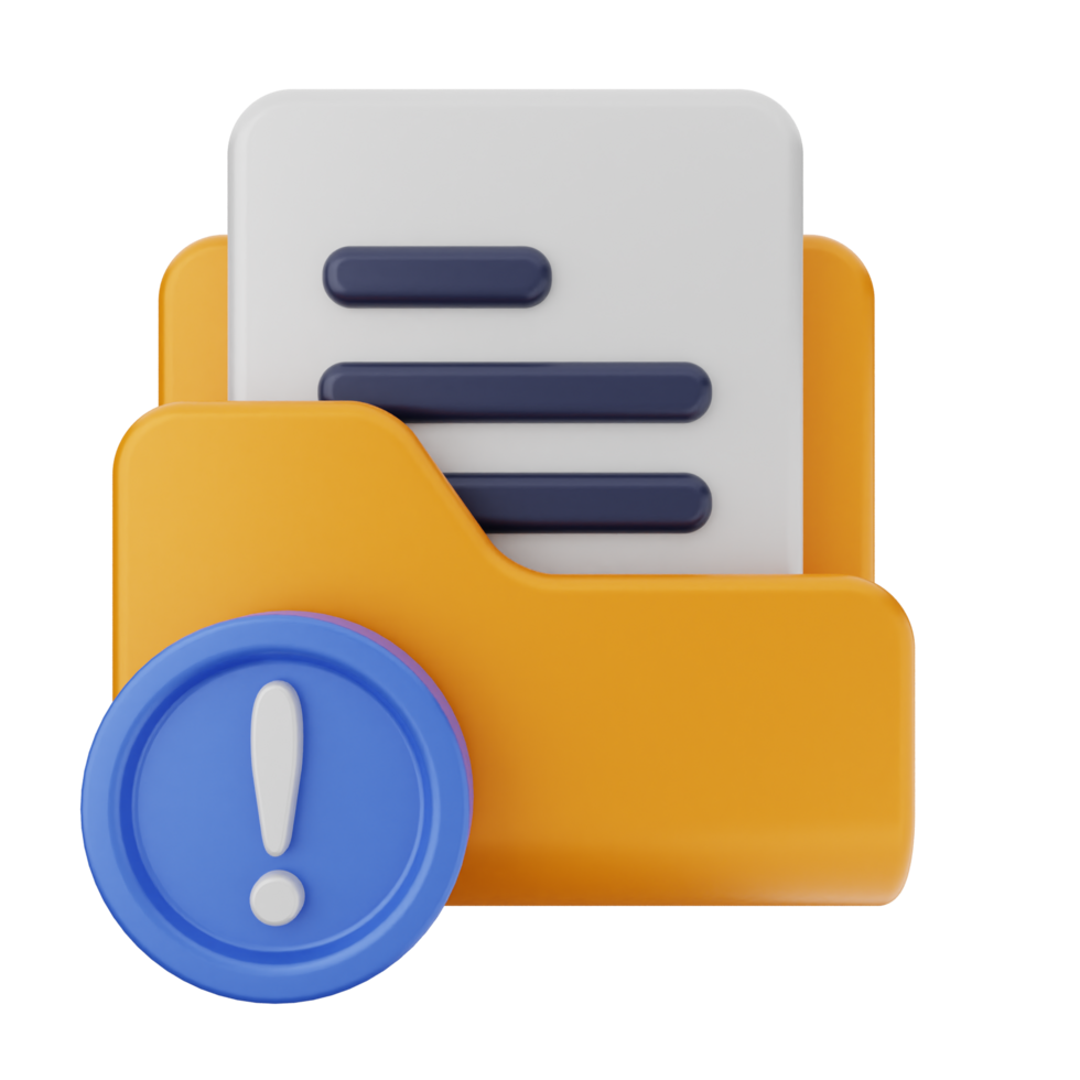 File folder icon with exclamation mark 65978549 PNG