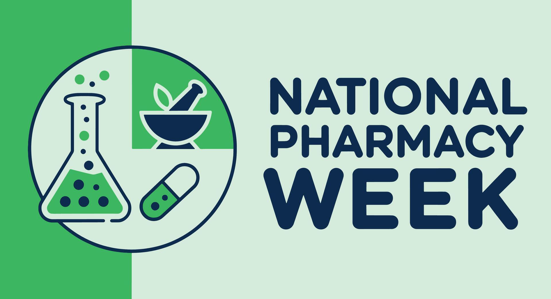 National Pharmacy Week background banner design October. ideal for cards, posters and healthcare ...