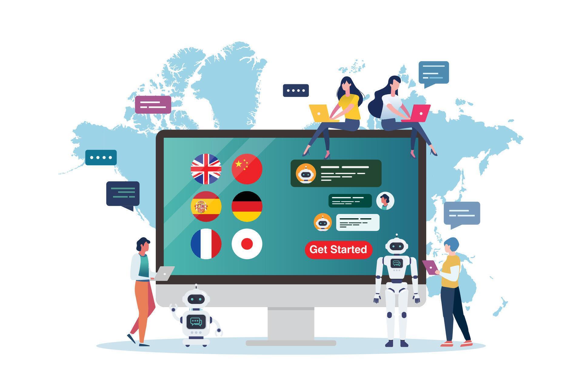 Learning of different foreign languages online 66035129 Vector Art at ...