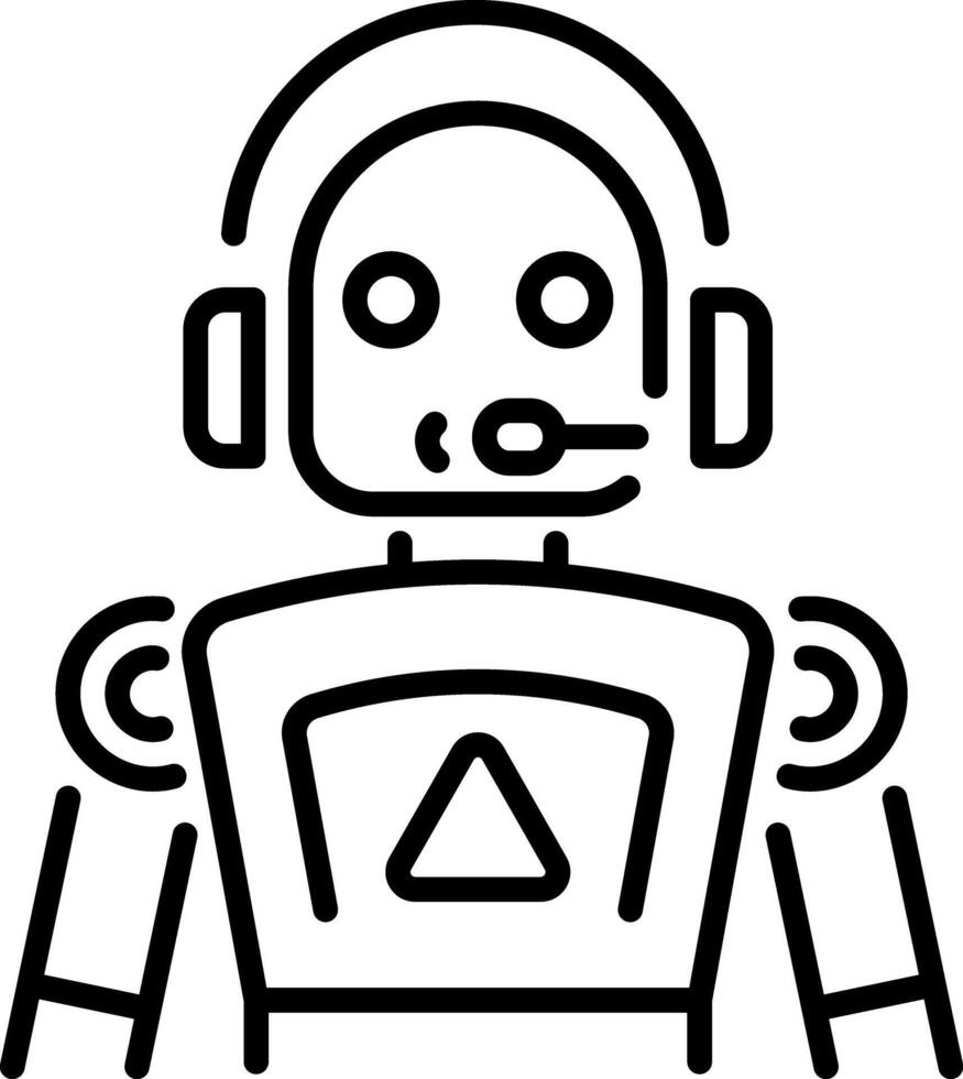 un lineal estilo icono de un robot asistente 66038559 Vector en Vecteezy