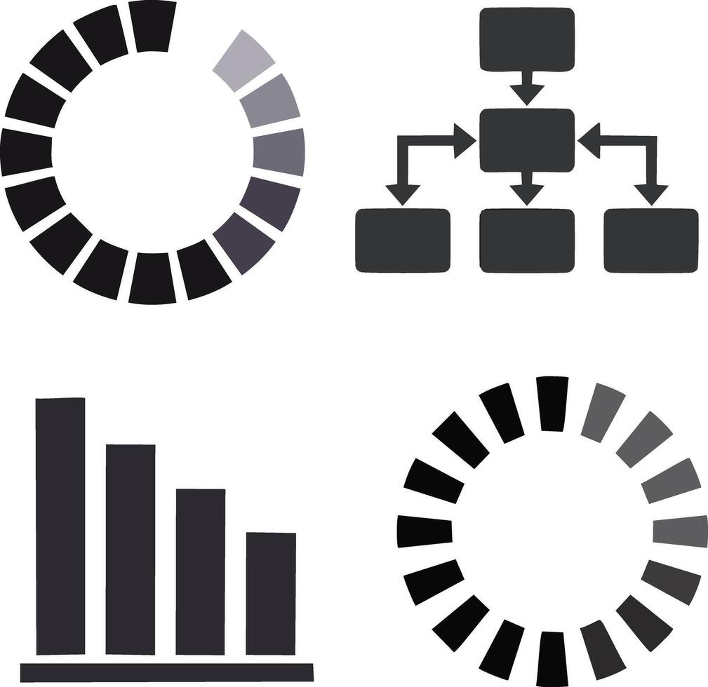 Progress Indicators Charts Flowchart Data Visualization Icons 66104902