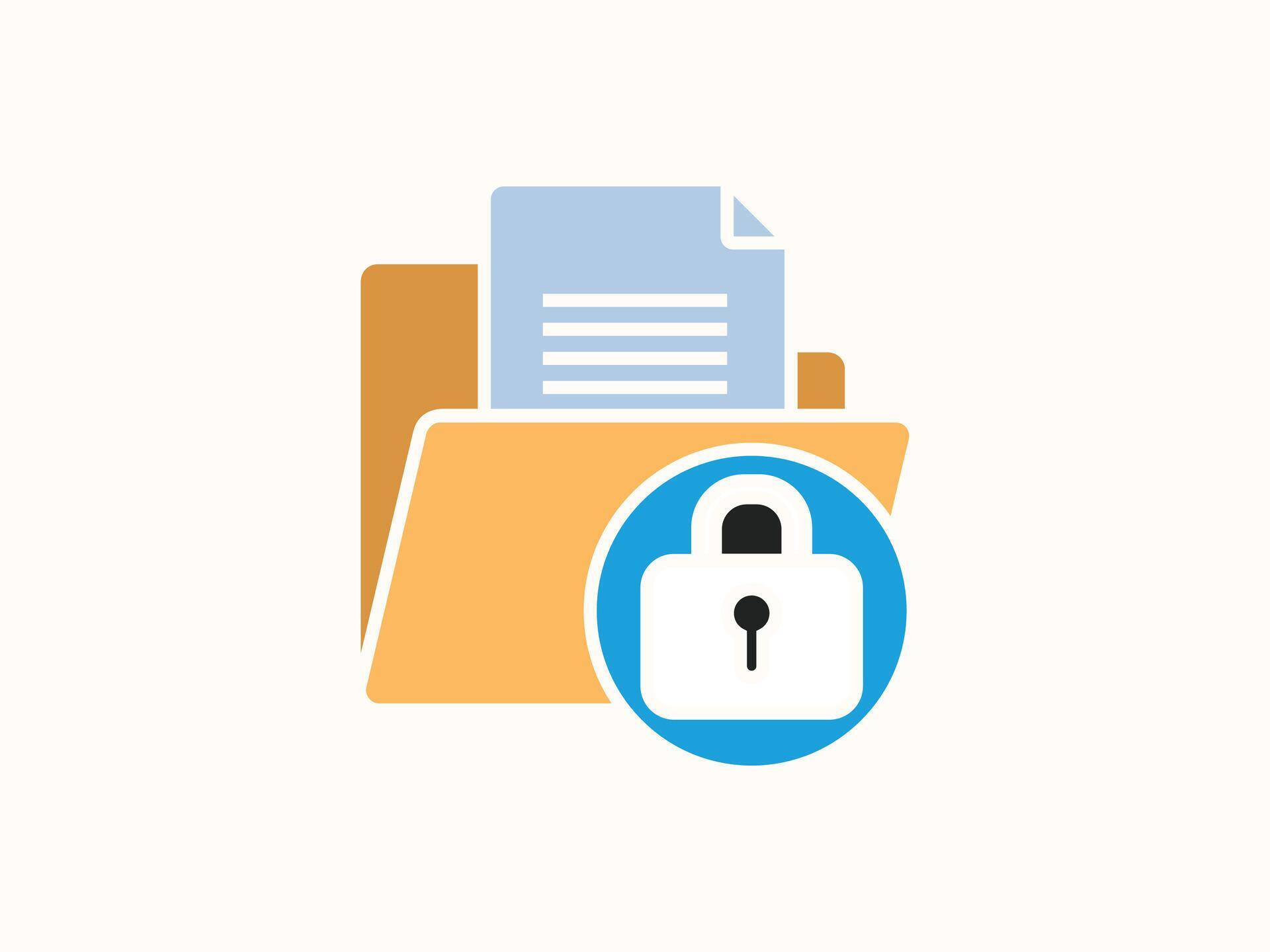 Locked file icon in simple flat style design 66120350 Vector Art at ...