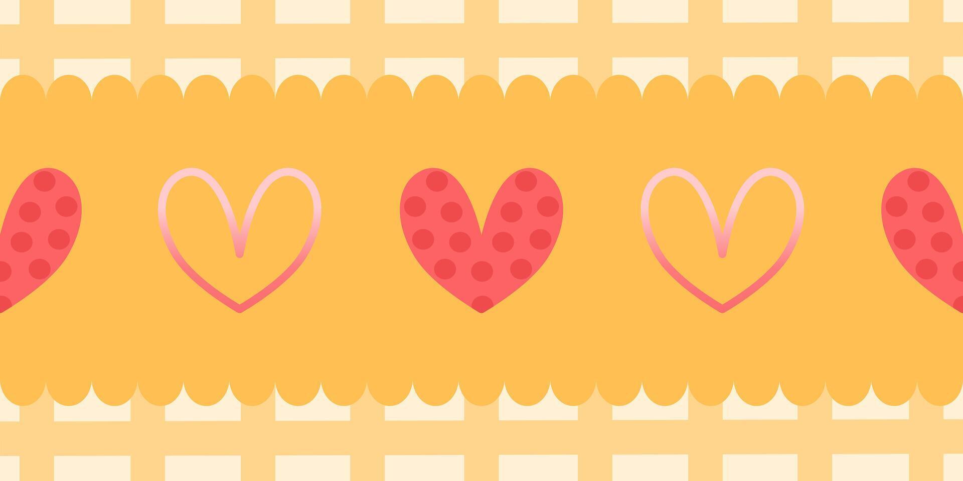 Groovy patterned border frames set - wavy edge, checkered, yellow ...