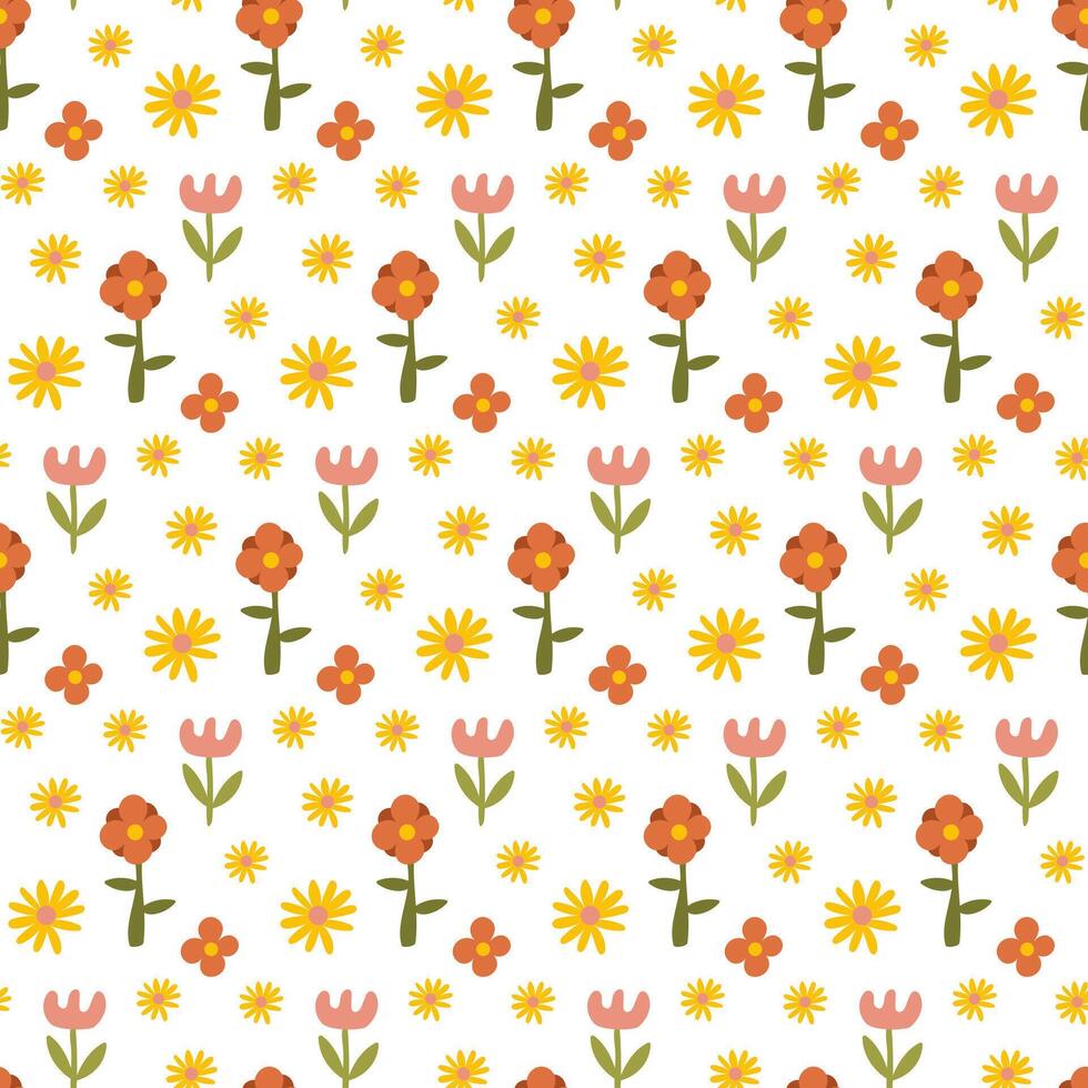 Simple floral seamless pattern. Floral background. Simple flowers ...