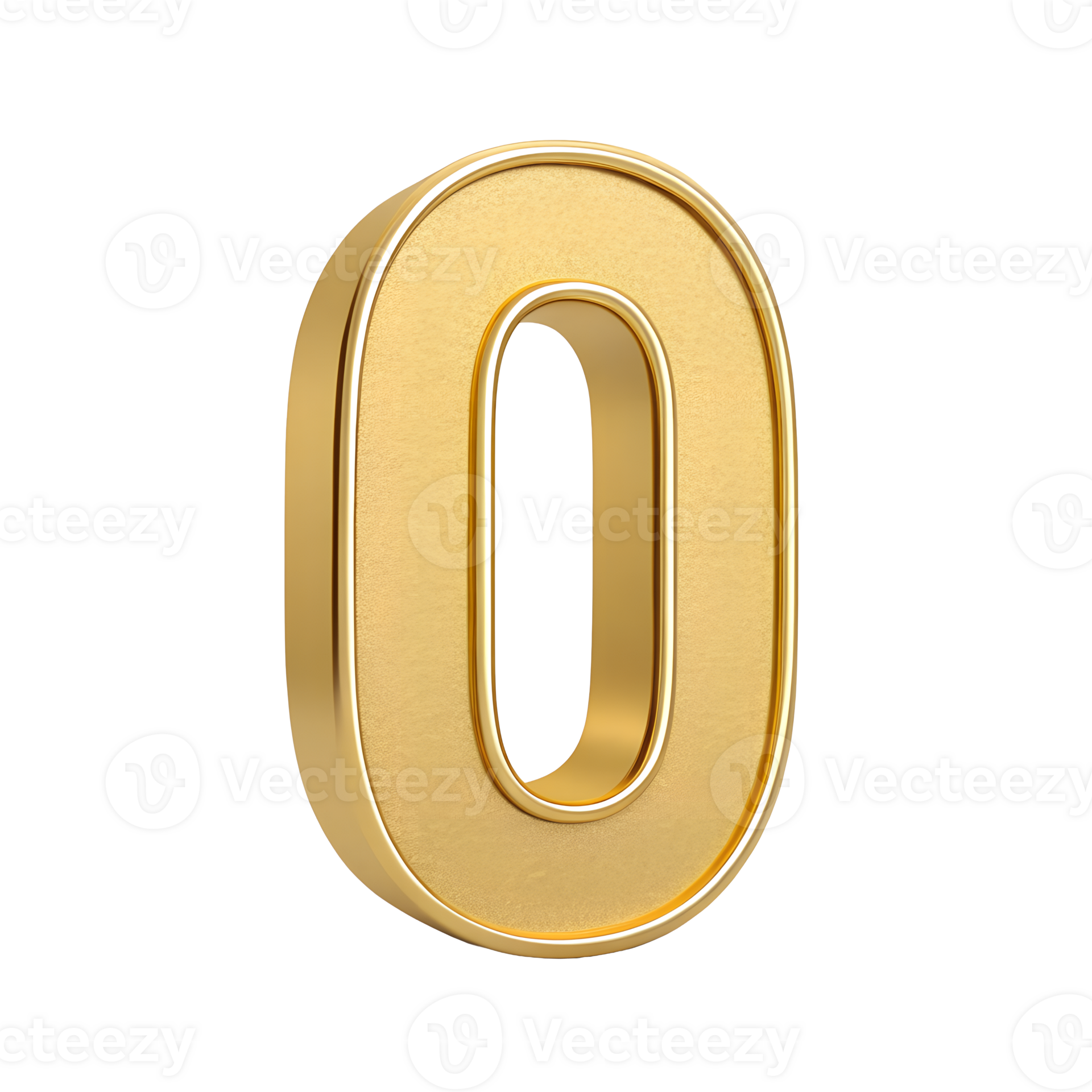 Gold number zero 3d render digit zero isolated transparent background perfect for celebration ...