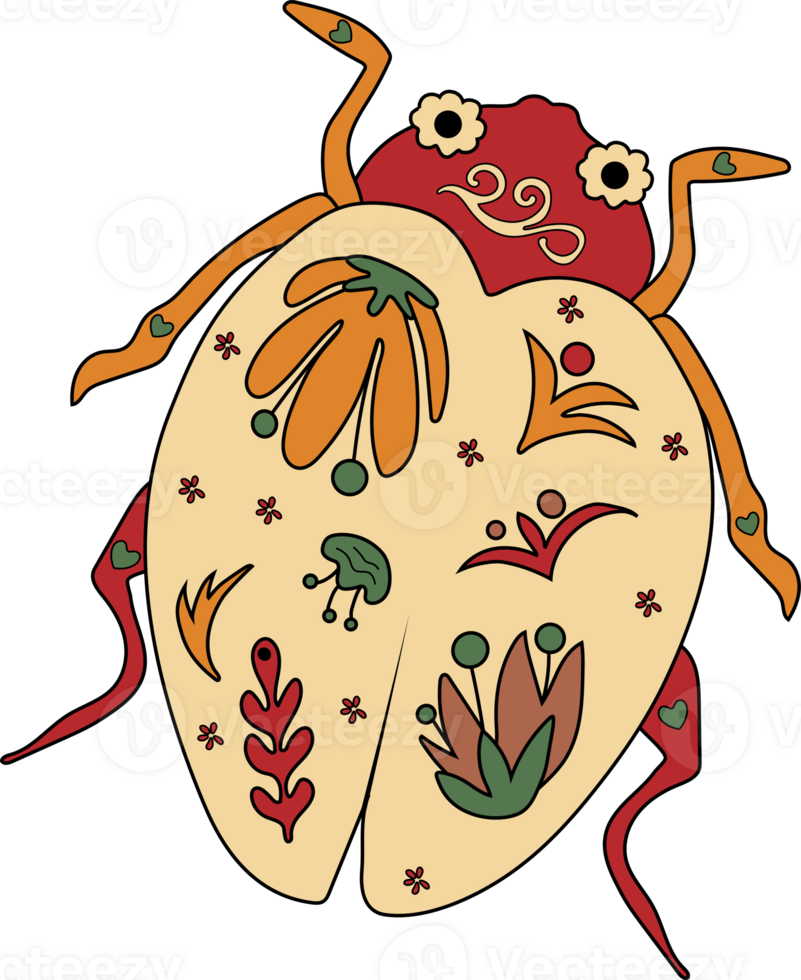 Brightly Colored Mexican Alebrije Beetle Featuring Detailed Folk Art ...