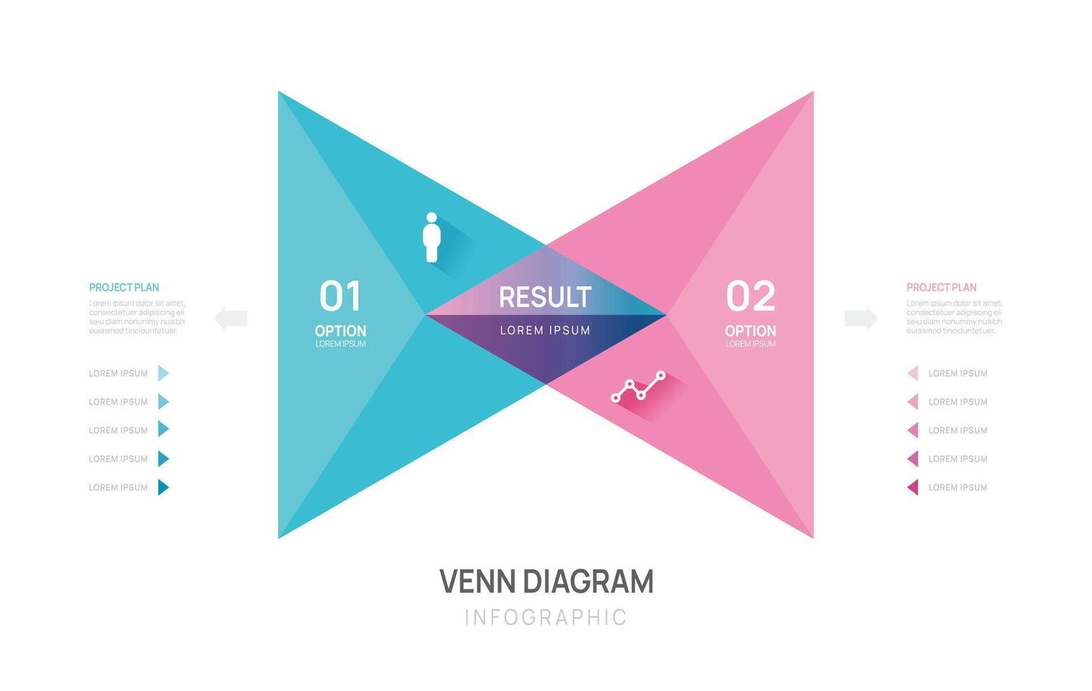 Venn diagram infographic triangle geometric chart template for business ...