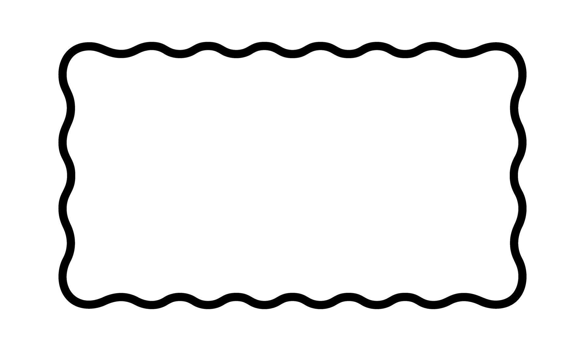 Rectangle Frame With Scalloped Edges Rectangular Shape With Undulated