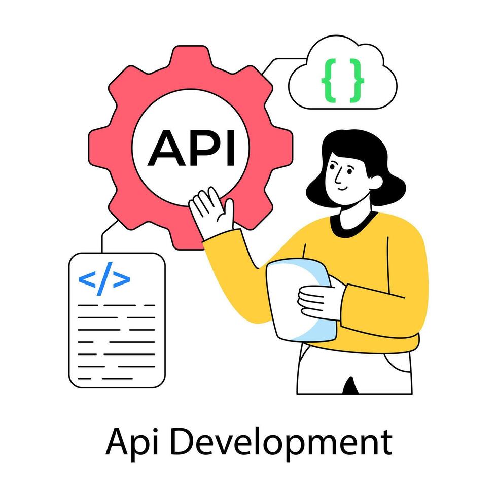 Trendy design illustration of api development 66193818 Vector Art at ...
