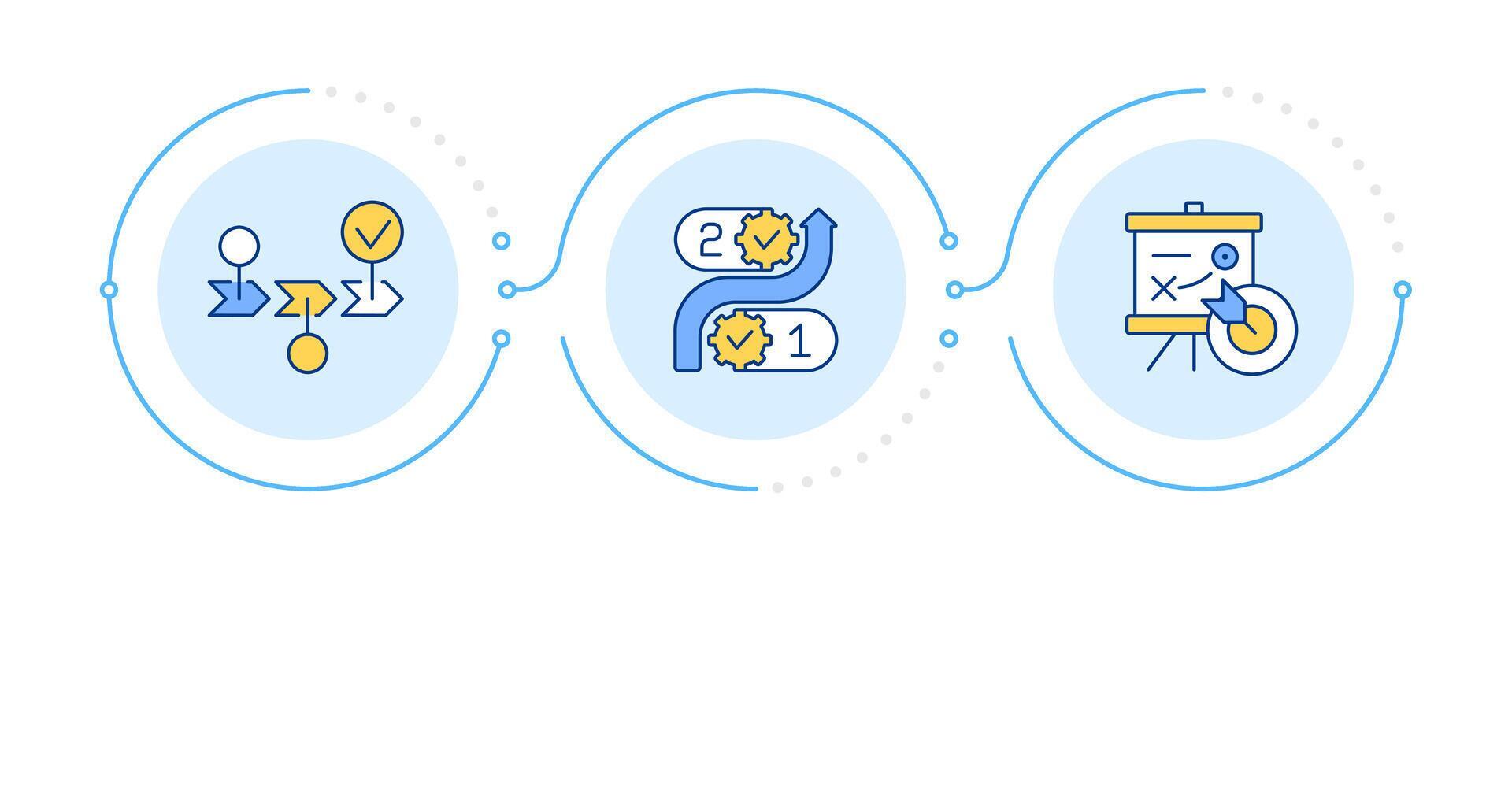 Task workflow different types infographic 3 steps. Process map ...